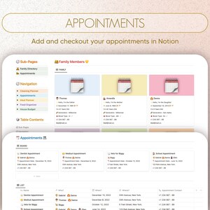 Household Planner Notion Template, Home Organizer, Cleaning Schedule, Family Appointments, Meal ...