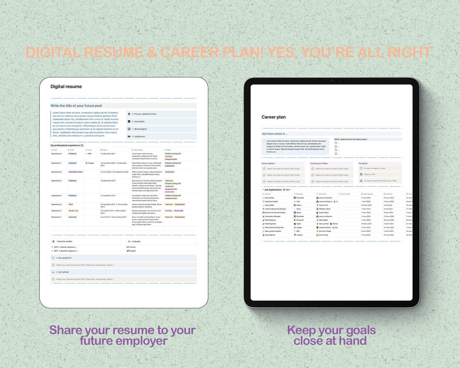 Job Tracker Notion Template for Job Seeker and Freelancer - Etsy