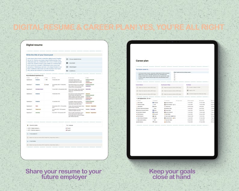 Job Tracker Notion Template for Job Seeker and Freelancer - Etsy