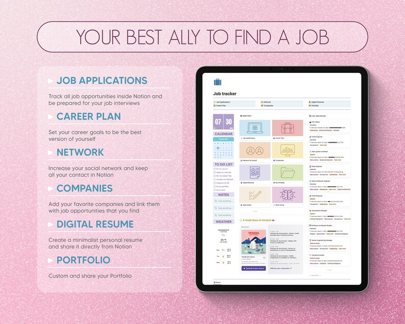 Job Tracker Notion Template for Job Seeker and Freelancer - Etsy