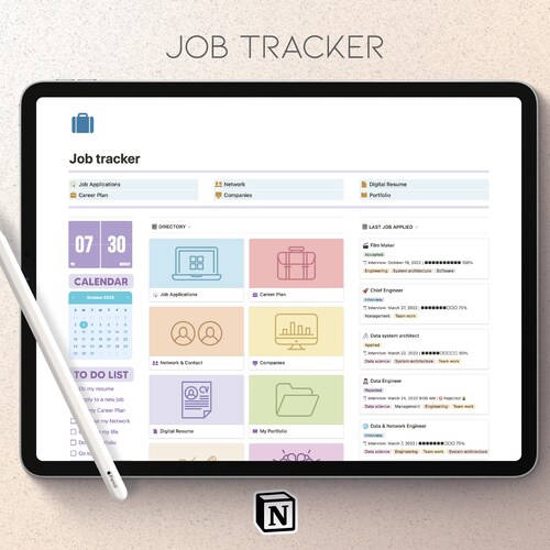 Job Tracker Notion Template for Job Seeker and Freelancer - Etsy