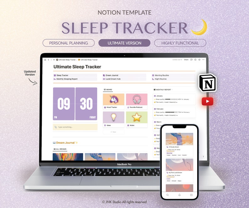 Ultimate Sleep Tracker Notion Template for a Better Bedtime, Sleeping Tracker, Track and Analyze ...