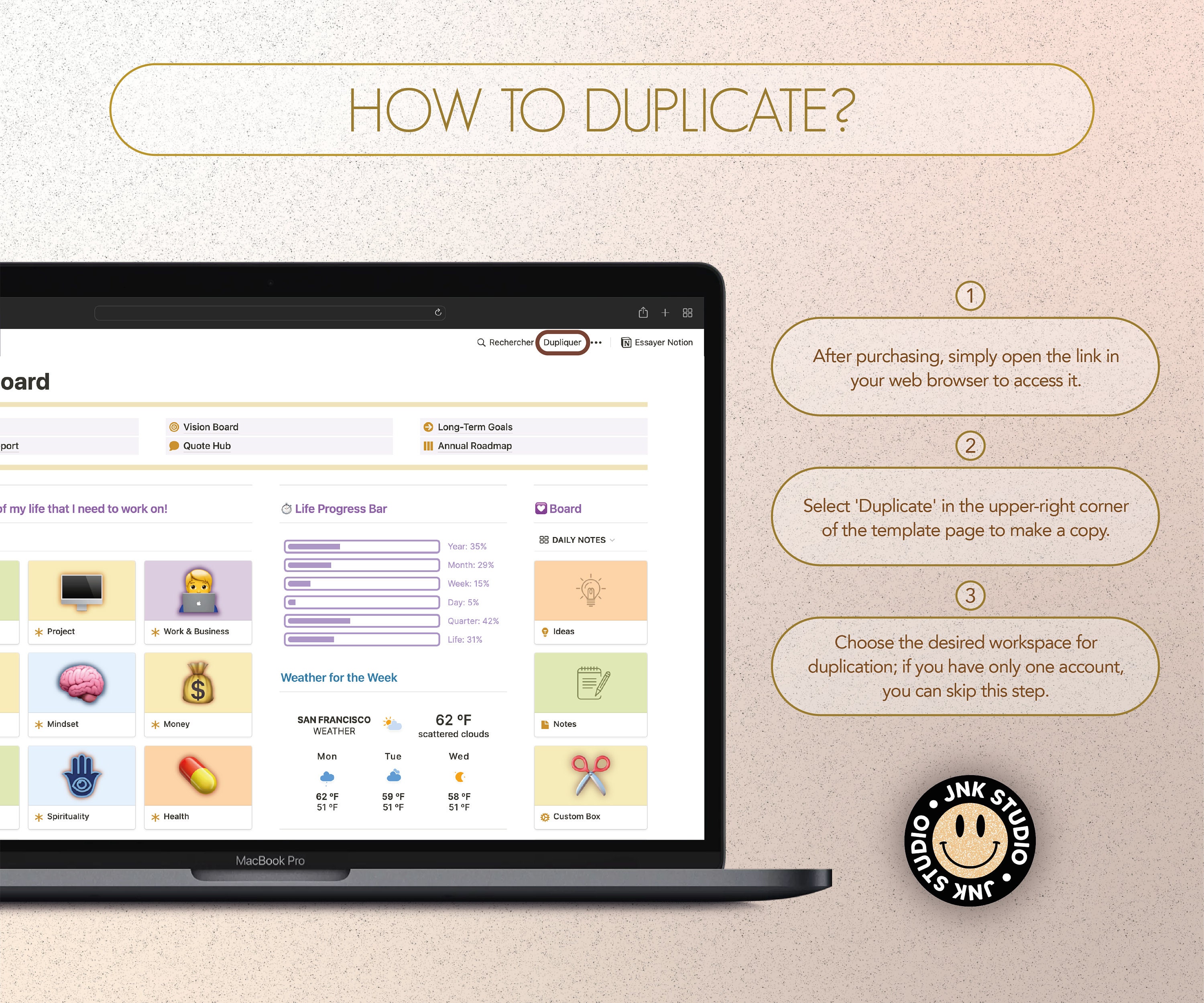 Vision Board Notion Template, Digital Notion Template, Long Term Goals ...