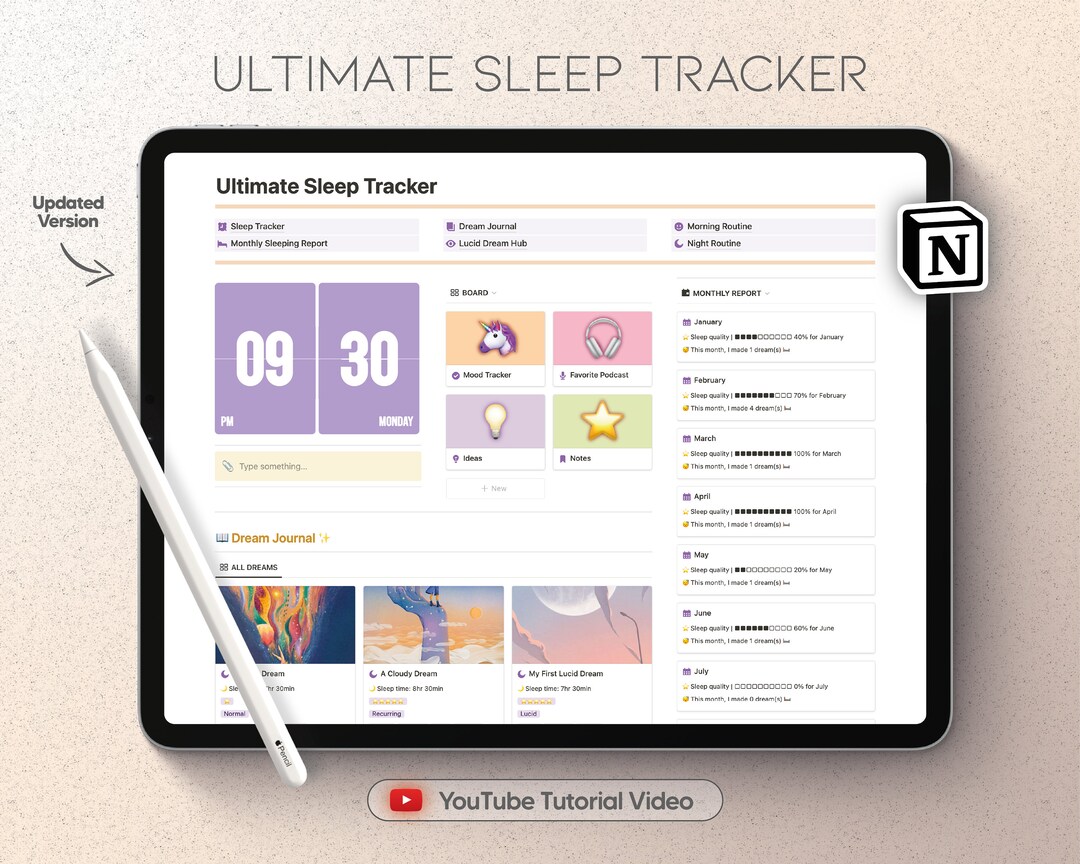 Buy Ultimate Sleep Tracker Notion Template for a Better Bedtime Online in India - Etsy