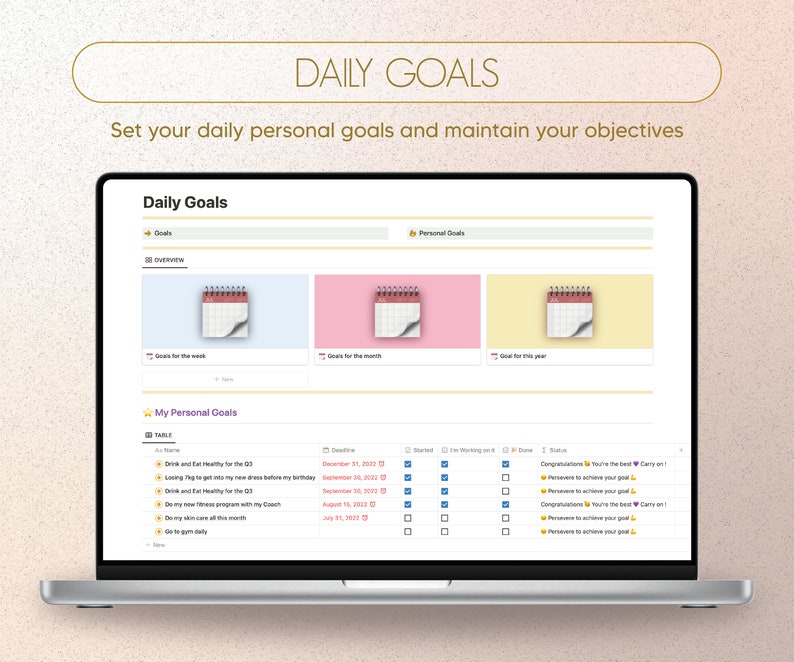 Weight Loss Tracker Notion Template Weight Tracker Personal - Etsy