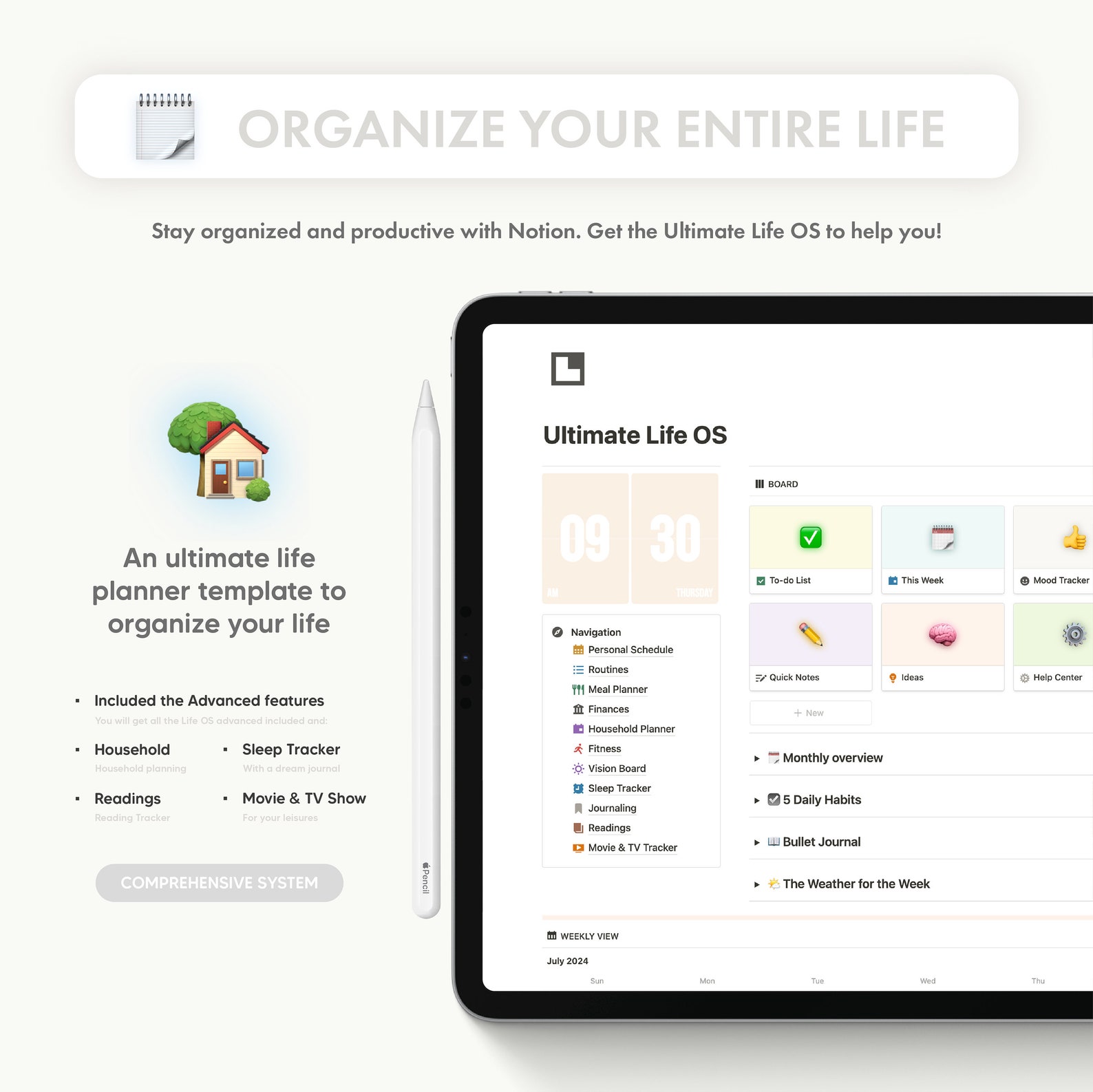Ultimate Life OS Notion Template, Get Your Life Organized, Notion ...