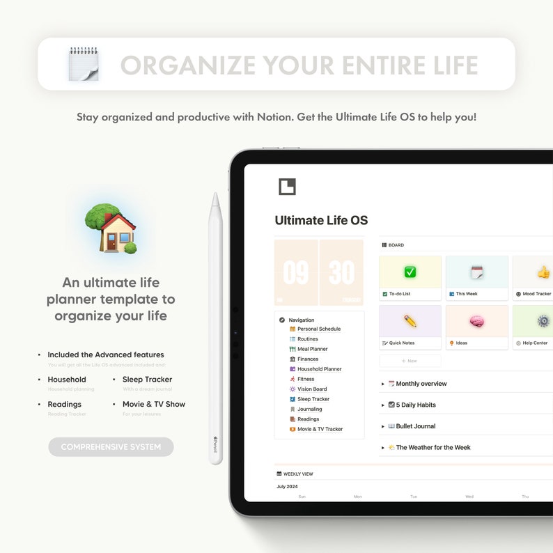 Ultimate Life OS Notion Template, Get Your Life Organized, Notion ...