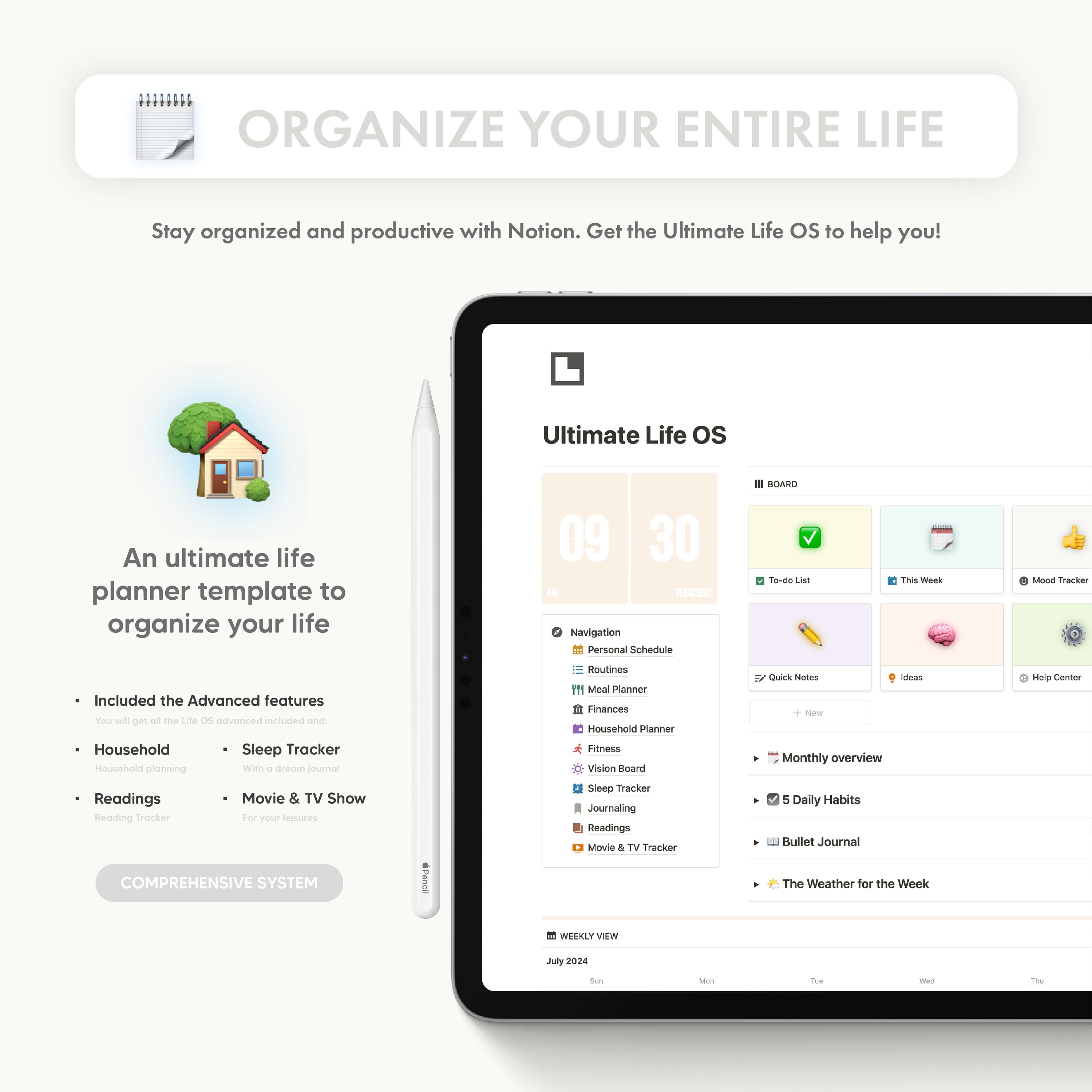Ultimate Life OS Notion Template, Get Your Life Organized, Notion ...
