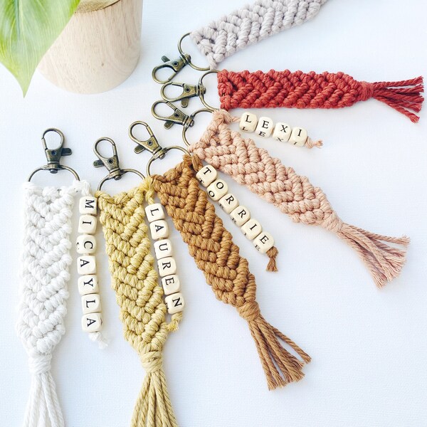 Macrame Keychain Boho Style - Etsy