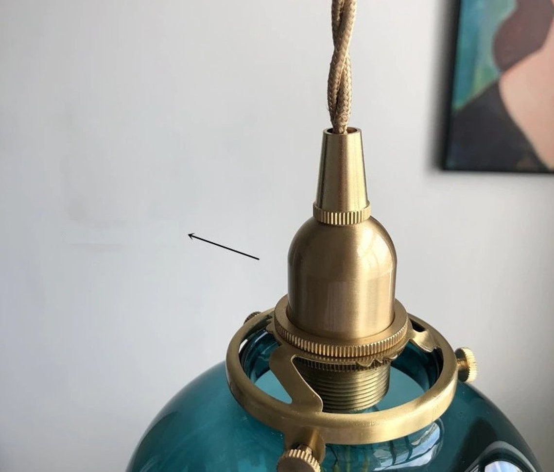Blue Pendant Light vintage BLUE Ball - Etsy