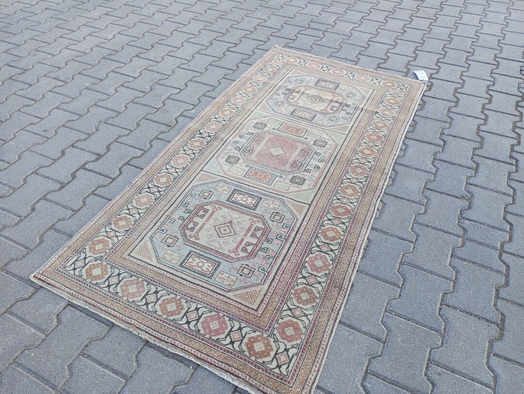 3x6,oushak, Rug, Vintage Rug, Blue Rug, Kitchen Rug,turkish Rug ...