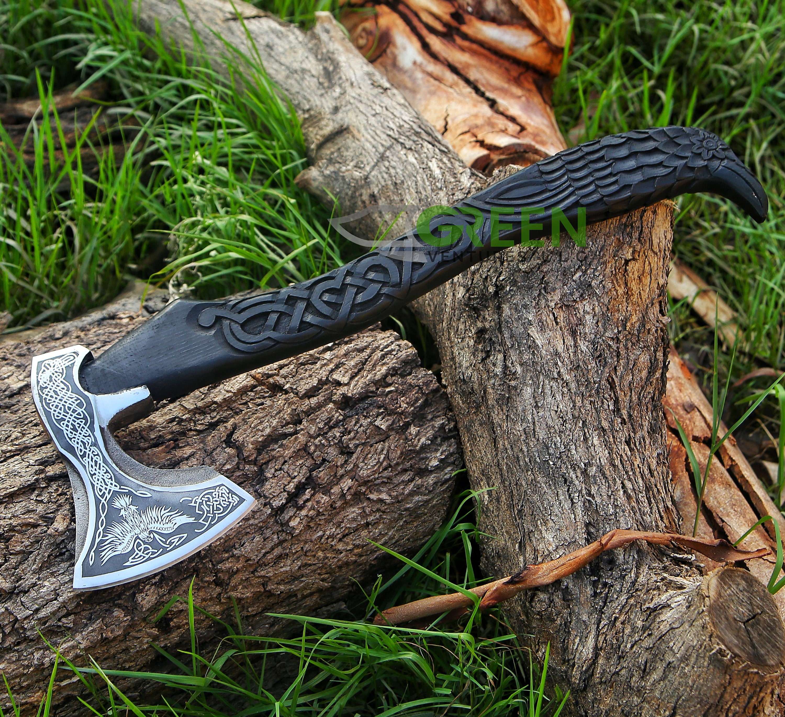 Viking Axe, Raven Engraved Axe, Viking Forged Axe, Personalized Hatchet ...