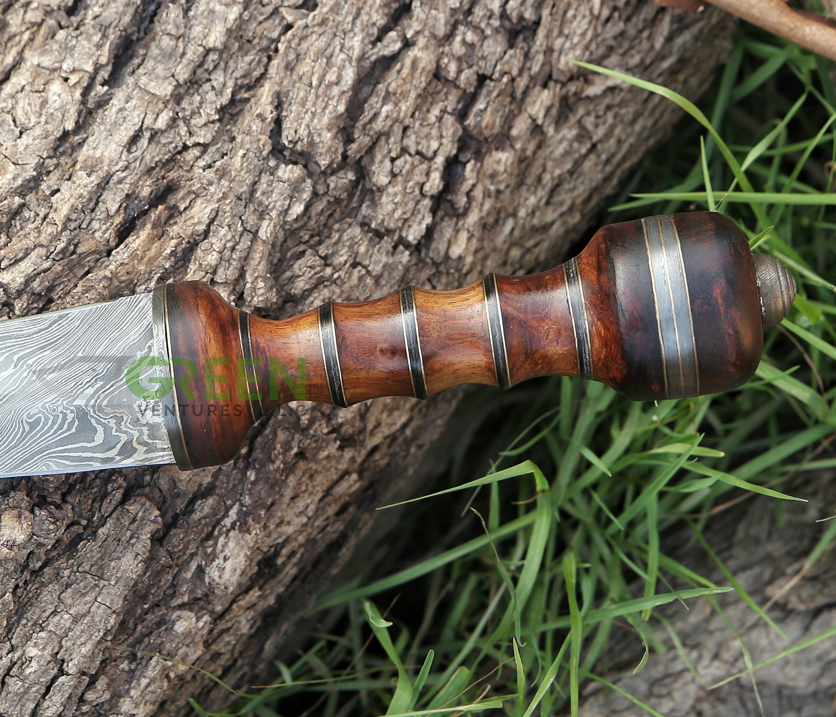 Roman Gladius Sword, Handmade Damascus Steel Sword With Rosewood Handle ...