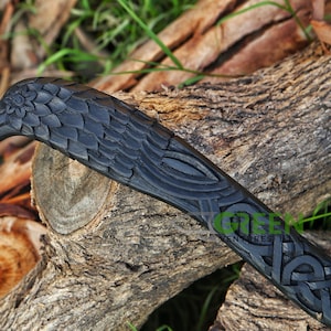 Hand Forged Viking Axe: Raven Engraved Bearded Battle Axe - Etsy