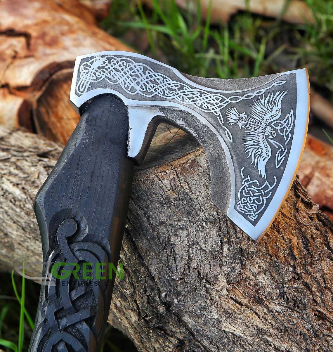 Viking Axe, Raven Engraved Axe, Viking Forged Axe, Personalized Hatchet ...