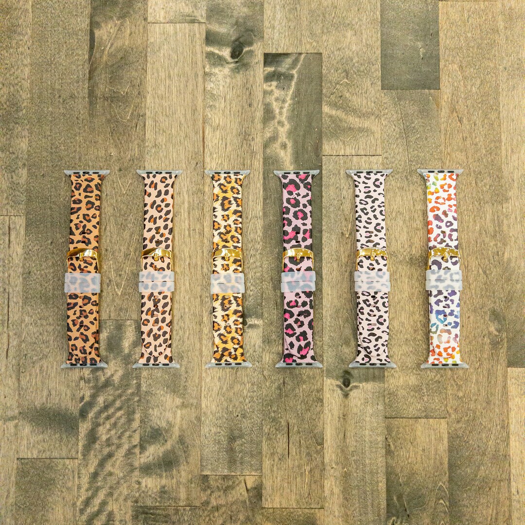 Leopard Print Silicone Apple Watch Band: 38-49mm, Series 1-11 & SE - Etsy