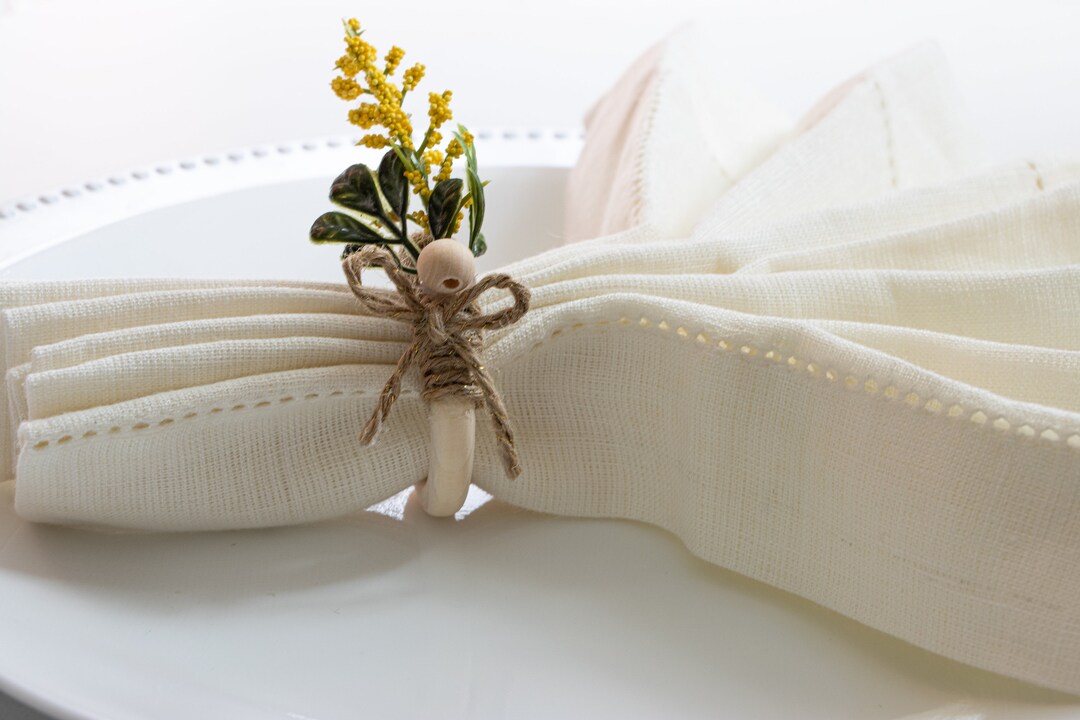 Set of 4 Hand Made Rustic Napkin Rings for Bridal Shower, Wedding, Baby ...