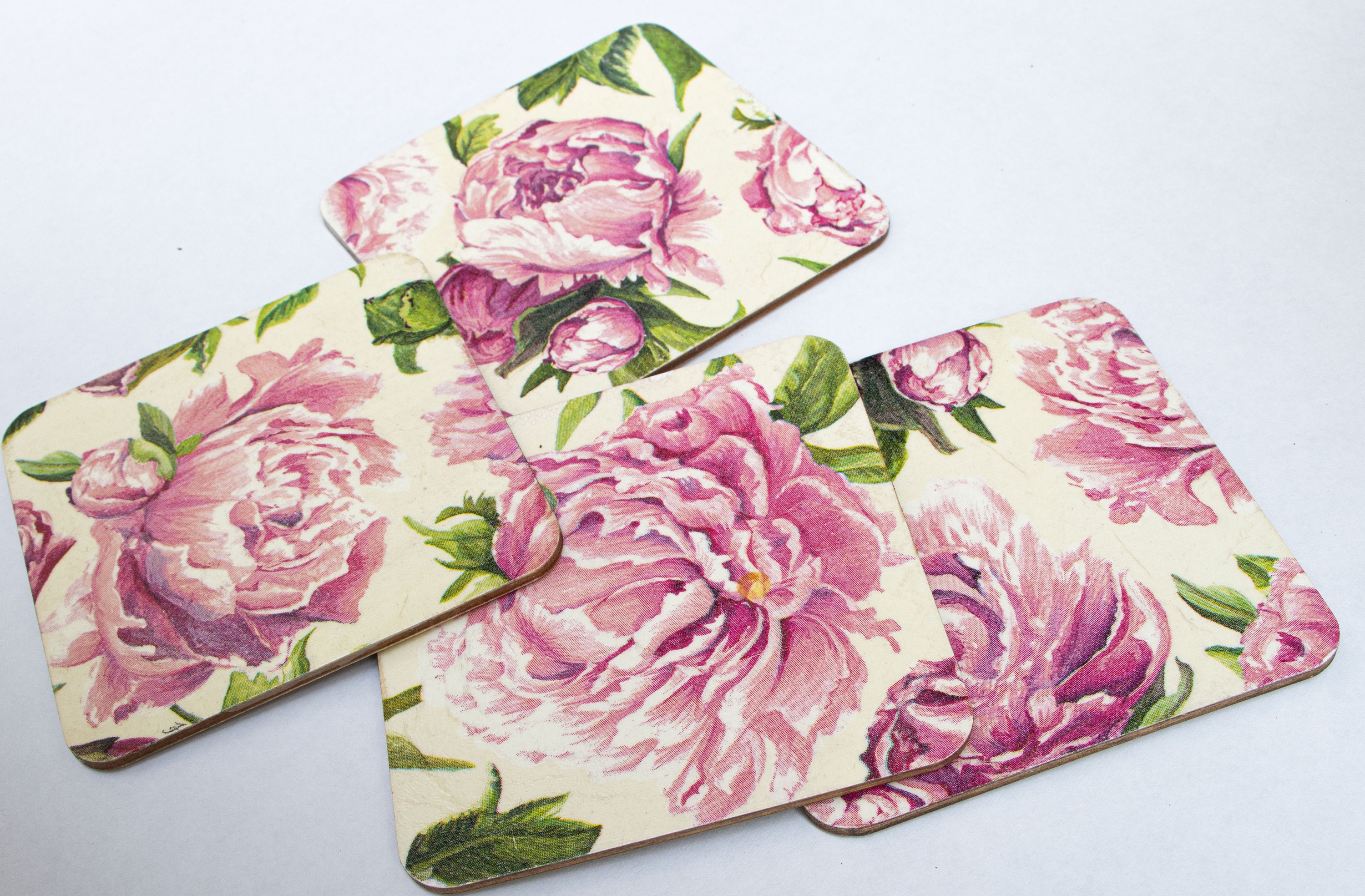 Set of Four Beautiful and Unique Coasters, Each One Handmade With a ...