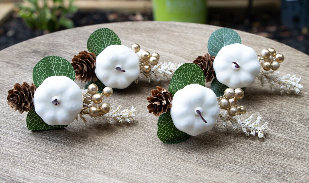 Set of 4 Hand Made Rustic Napkin Rings for Fall, Dinner Party Table ...