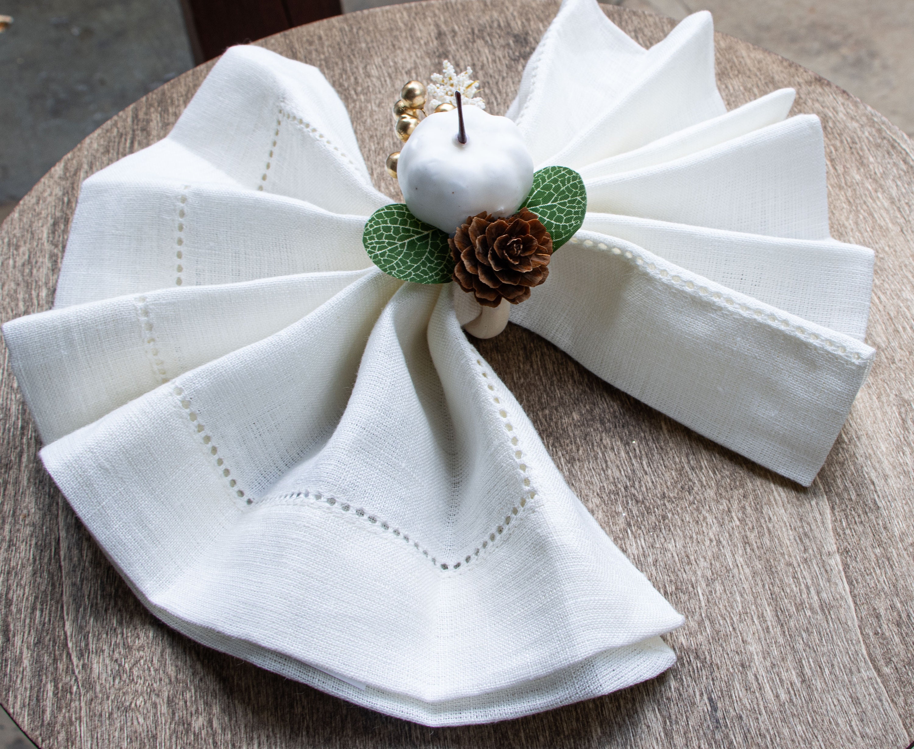 Set of 4 Hand Made Rustic Napkin Rings for Fall, Dinner Party Table ...