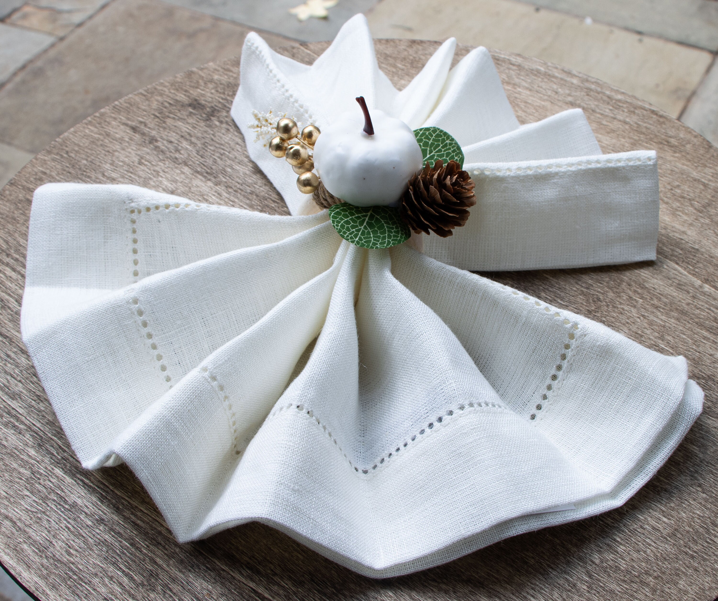 Set of 4 Hand Made Rustic Napkin Rings for Fall, Dinner Party Table ...