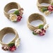 Beautiful Natural Hemp Napkin Rings With Pink and White Flowers - Etsy