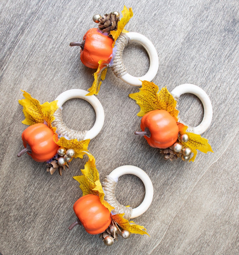 Set of 4 Hand Made Rustic Napkin Rings for Fall Table Decor - Etsy