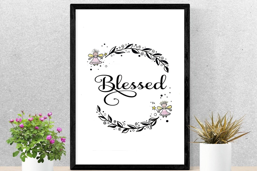 Blessed Sign Minimalist Printable Digital Wall Art, Blessed Sign Wall ...