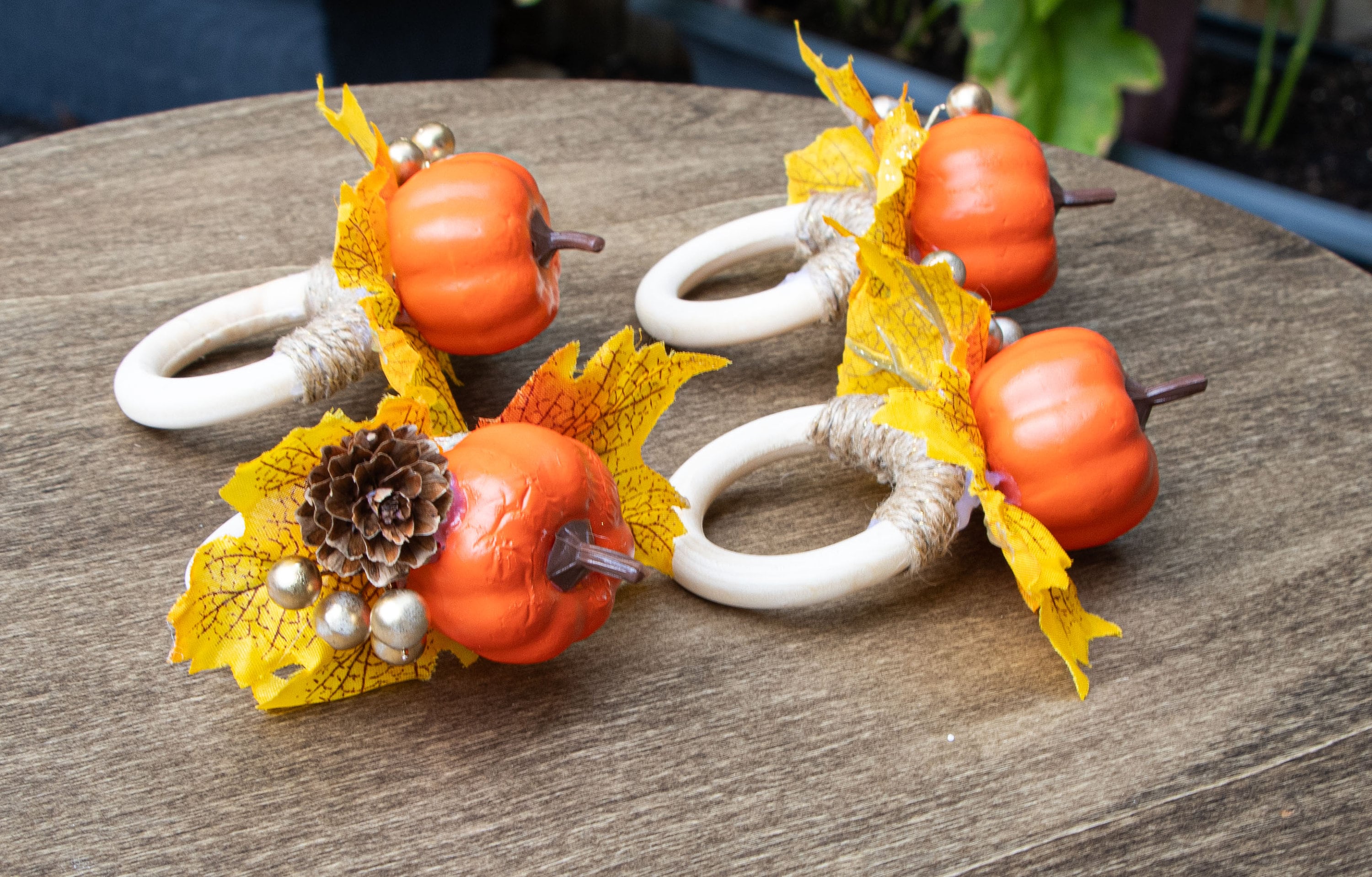Set of 4 Hand Made Rustic Napkin Rings for Fall Table Decor - Etsy
