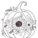 Floral Pumpkin Coloring Pages | Fall Autumn Leaves (PDF) - Etsy