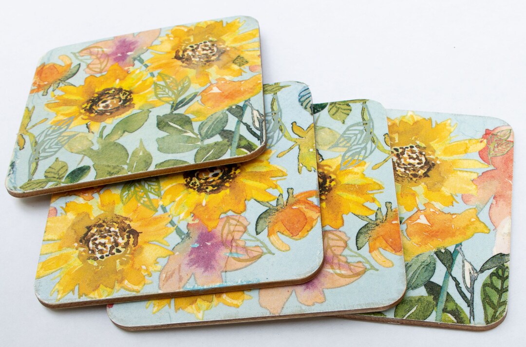 Set of Four Beautiful and Unique Coasters, Each One Handmade With a ...