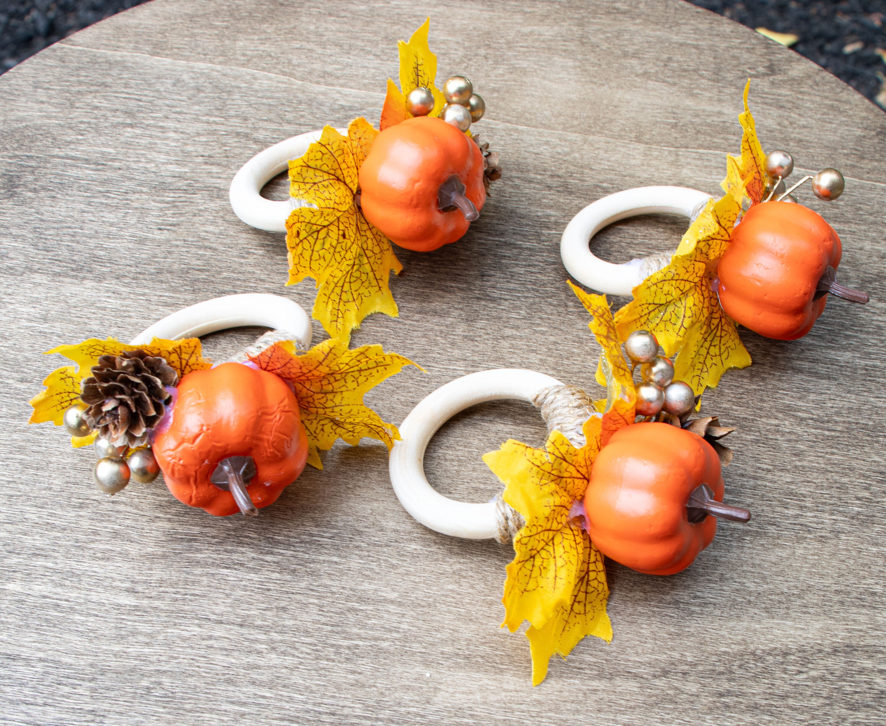 Set of 4 Hand Made Rustic Napkin Rings for Fall Table Decor - Etsy