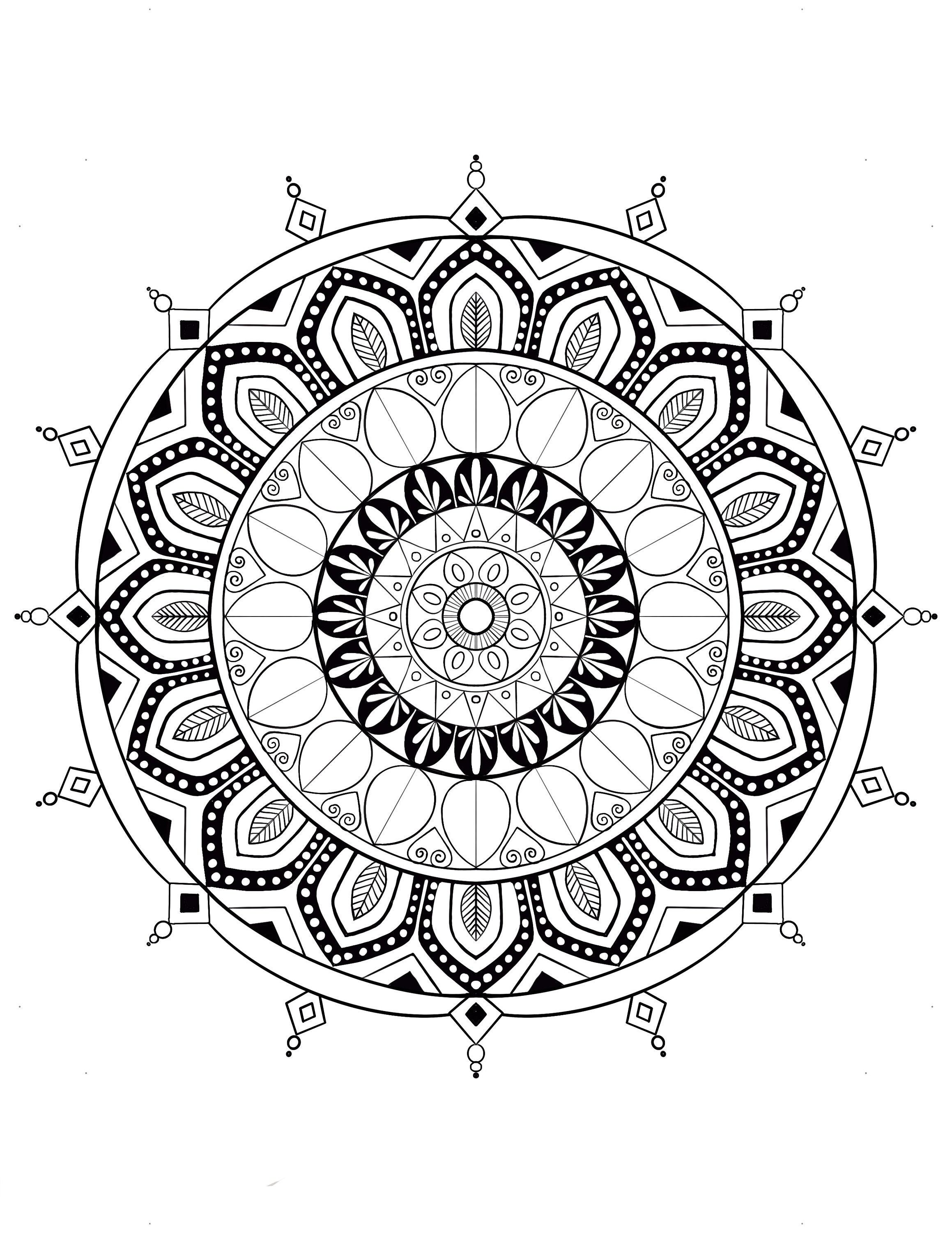 Mandala Printable Coloring Sheet Coloring Pages Kids - Etsy