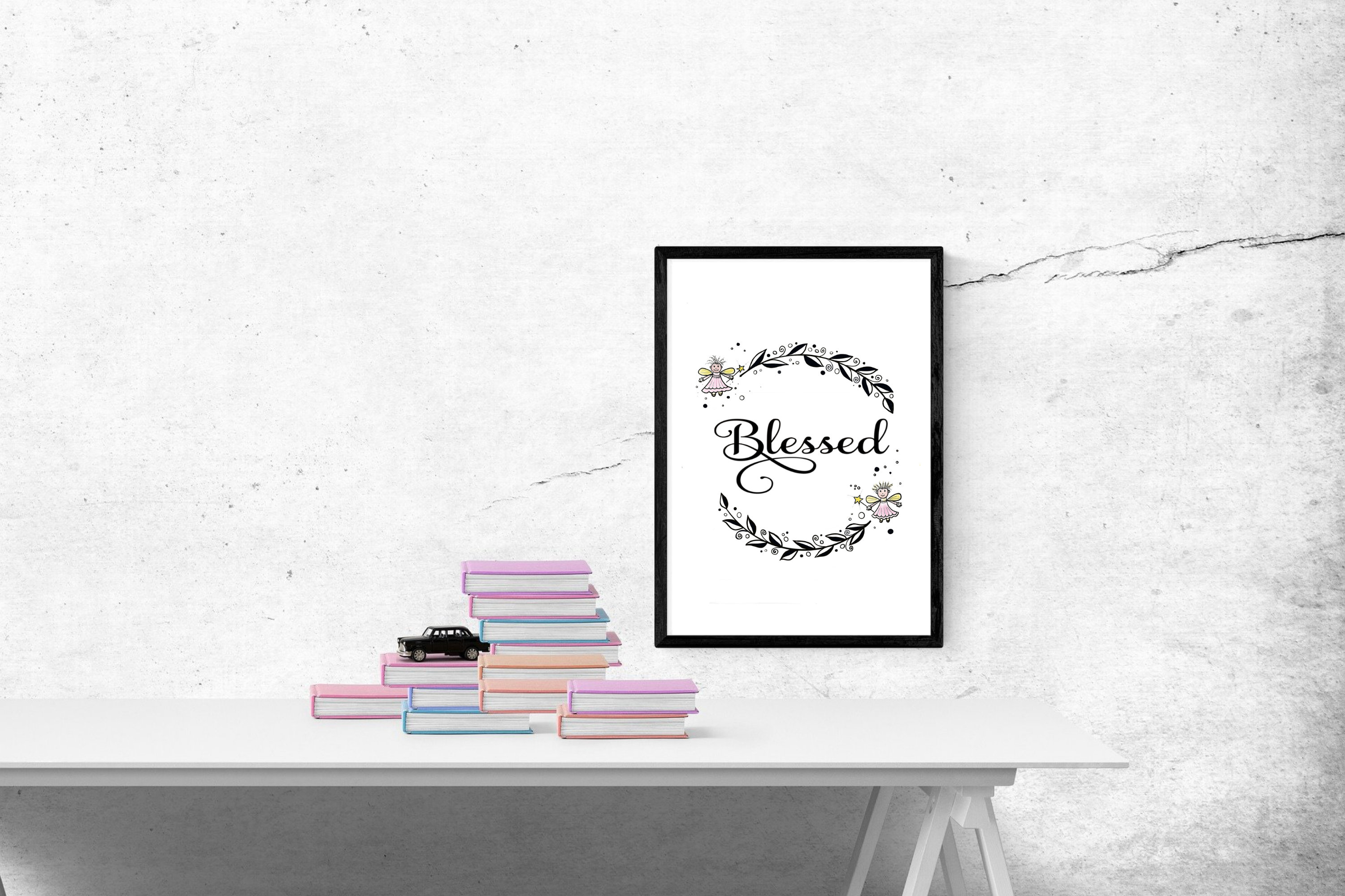 Blessed Sign Minimalist Printable Digital Wall Art, Blessed Sign Wall ...