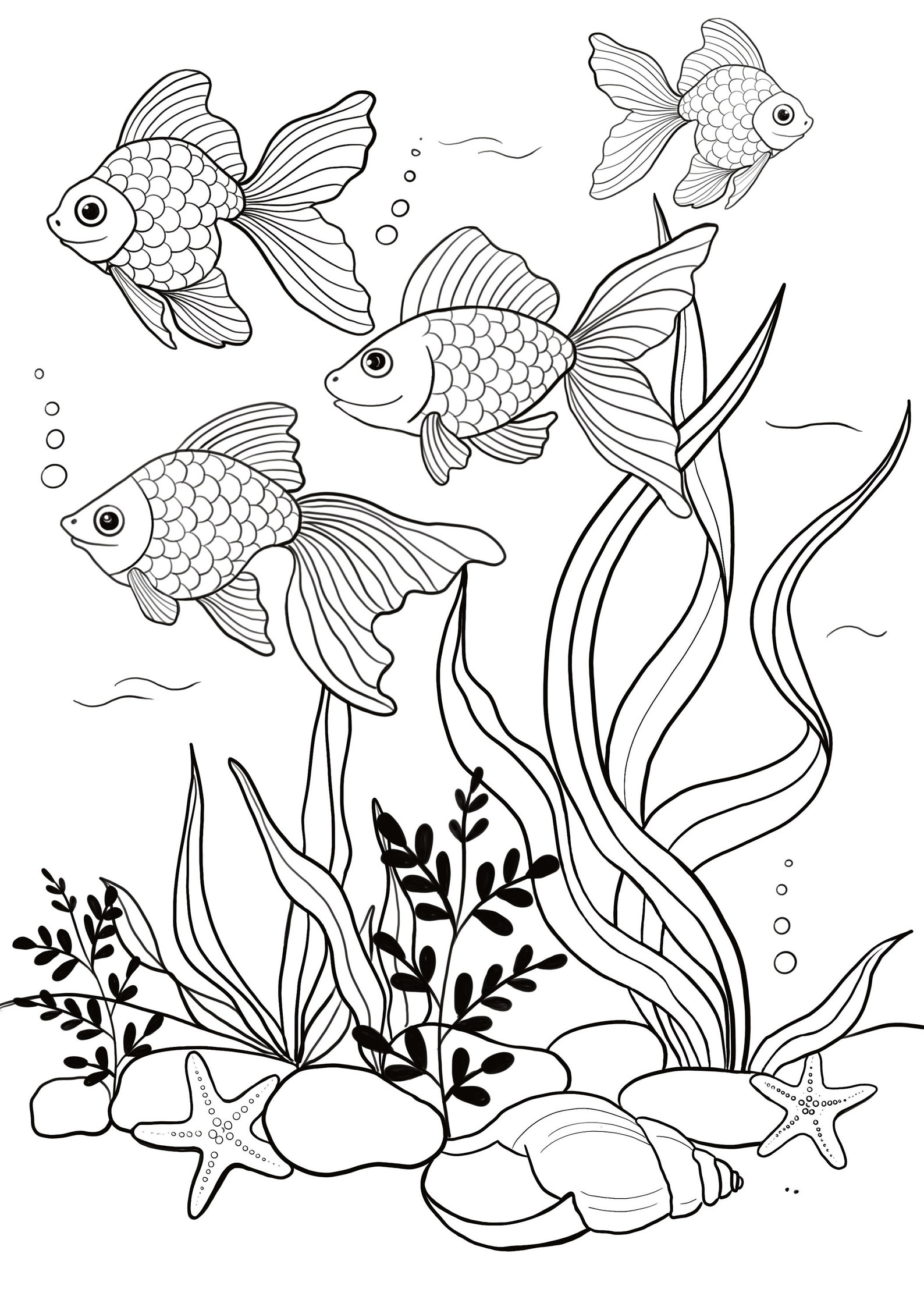 Beautiful Underwater Sea Life Printable Coloring Sheet | Coloring Pages ...