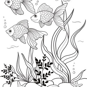 Beautiful Underwater Sea Life Printable Coloring Sheet | Coloring Pages ...