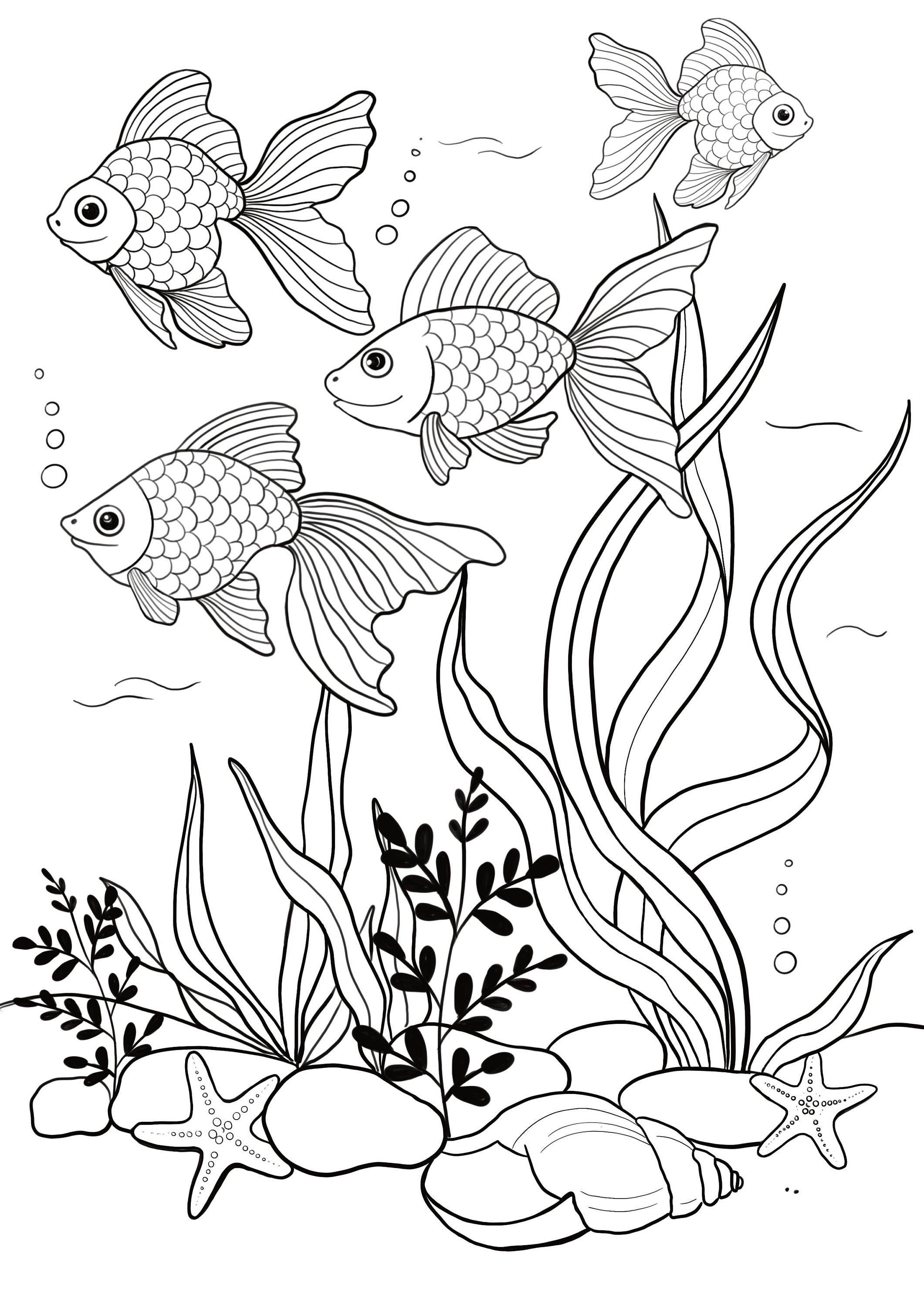 Beautiful Underwater Sea Life Printable Coloring Sheet | Coloring Pages ...