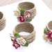 Beautiful Natural Hemp Napkin Rings With Pink and White Flowers - Etsy