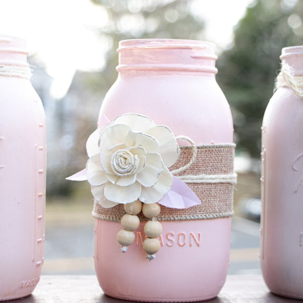 Pink Mason Jars - Etsy