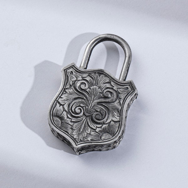 Vintage Sterling Lock Necklace - Etsy