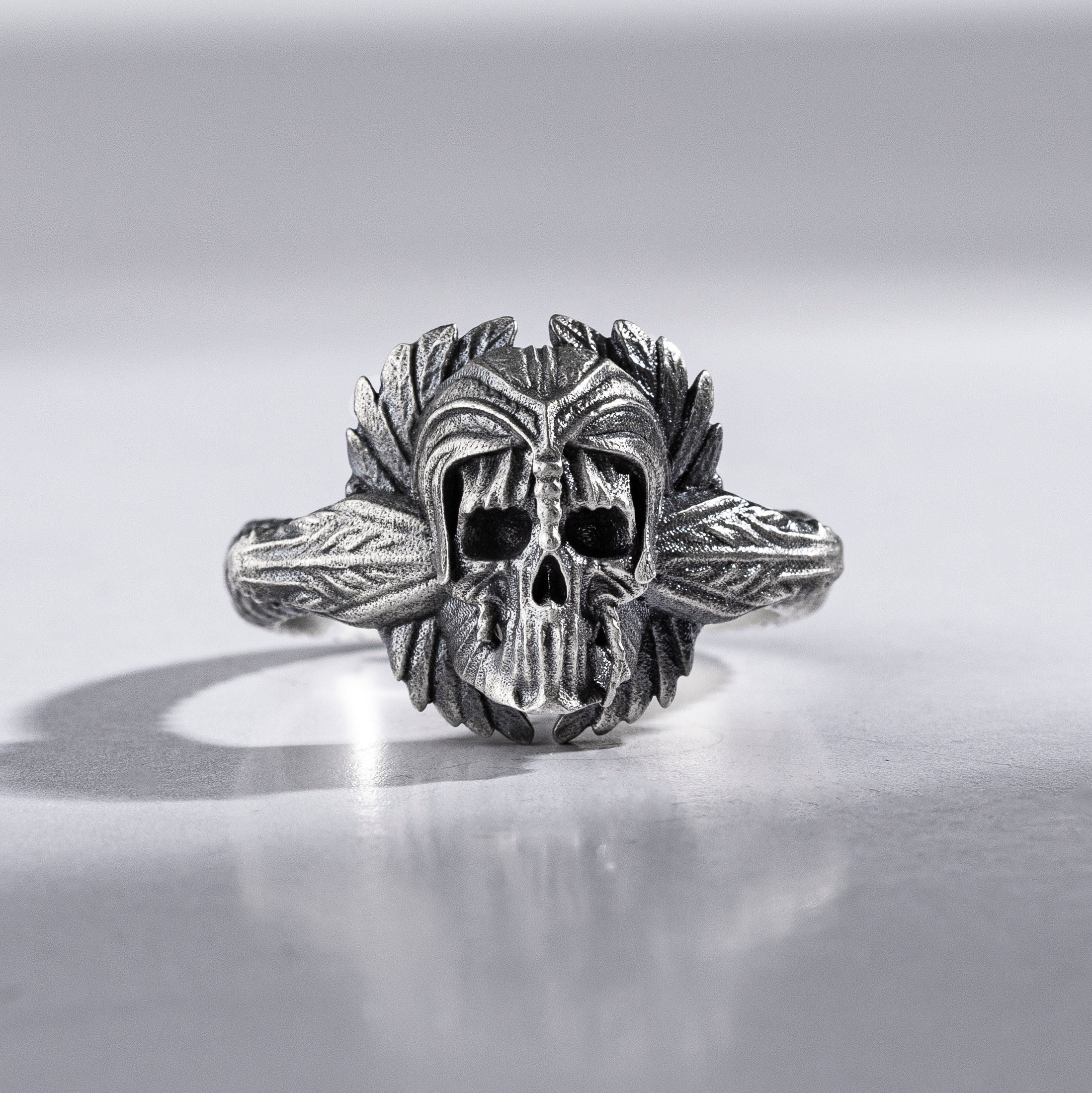 Skull Sterling Silver Goth Cool Mens Ring Handmade Engraved - Etsy