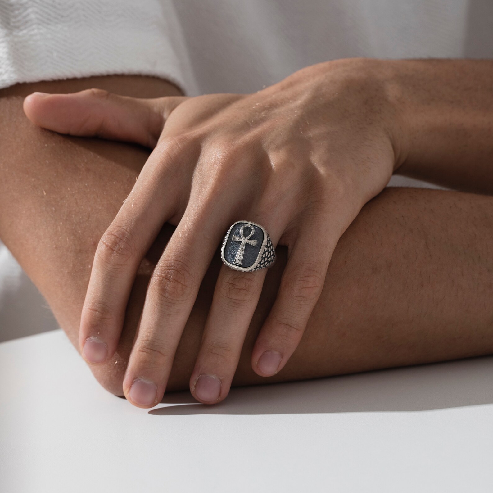 Egyptian Ankh Dainty Signet Ring Men Vintage Ancient - Etsy