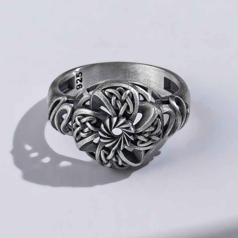 Silver Viking Unique Wedding Ring for Men Engraved Celtic - Etsy