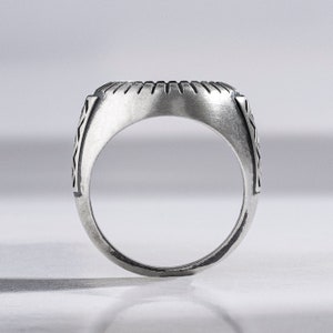 Guardian Angel Engraved Sterling Silver Signet Ring for Men, Unique ...