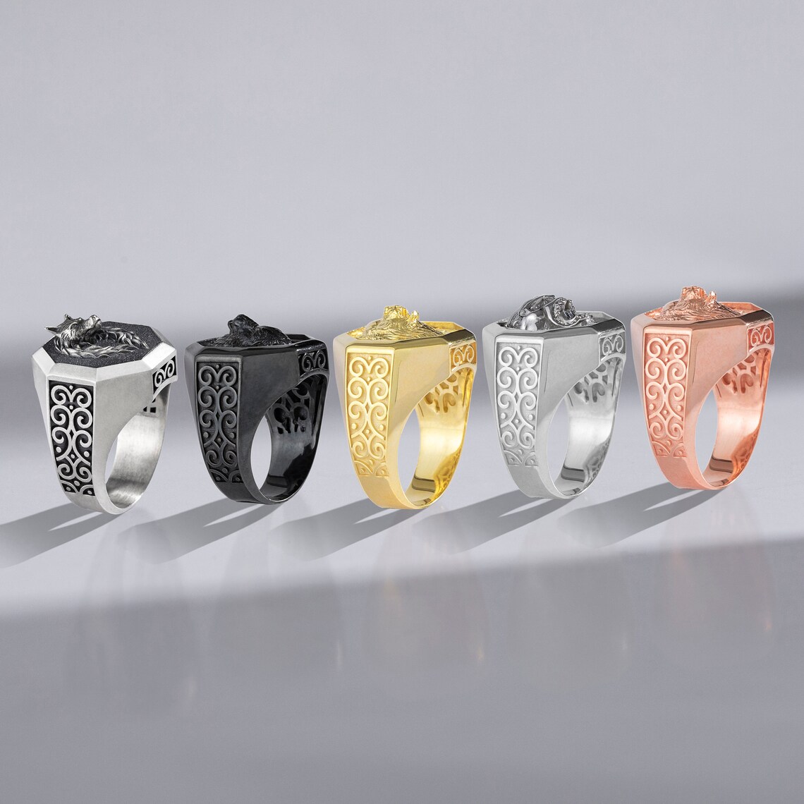 Handmade Snake Skull Unique Signet Ring Sterling Silver - Etsy