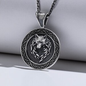 Maned Wolf Sterling Silver Engraved Charm Necklace for Boyfriend ...