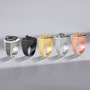 Greek Spartan Warrior Unique Signet Ring for Men in Silver, Vintage ...