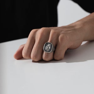 Horse Unique Animal Signet Ring in Sterling Silver, Nature Vintage ...