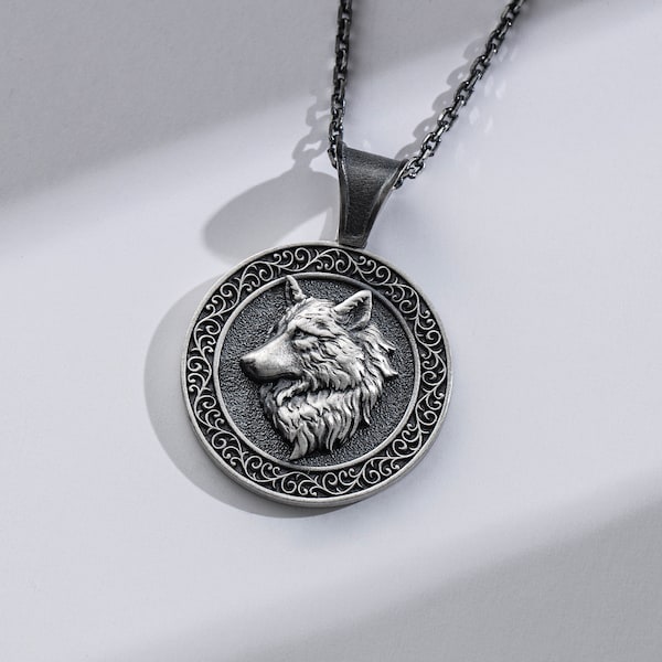 Wolf Necklace for Men - Etsy