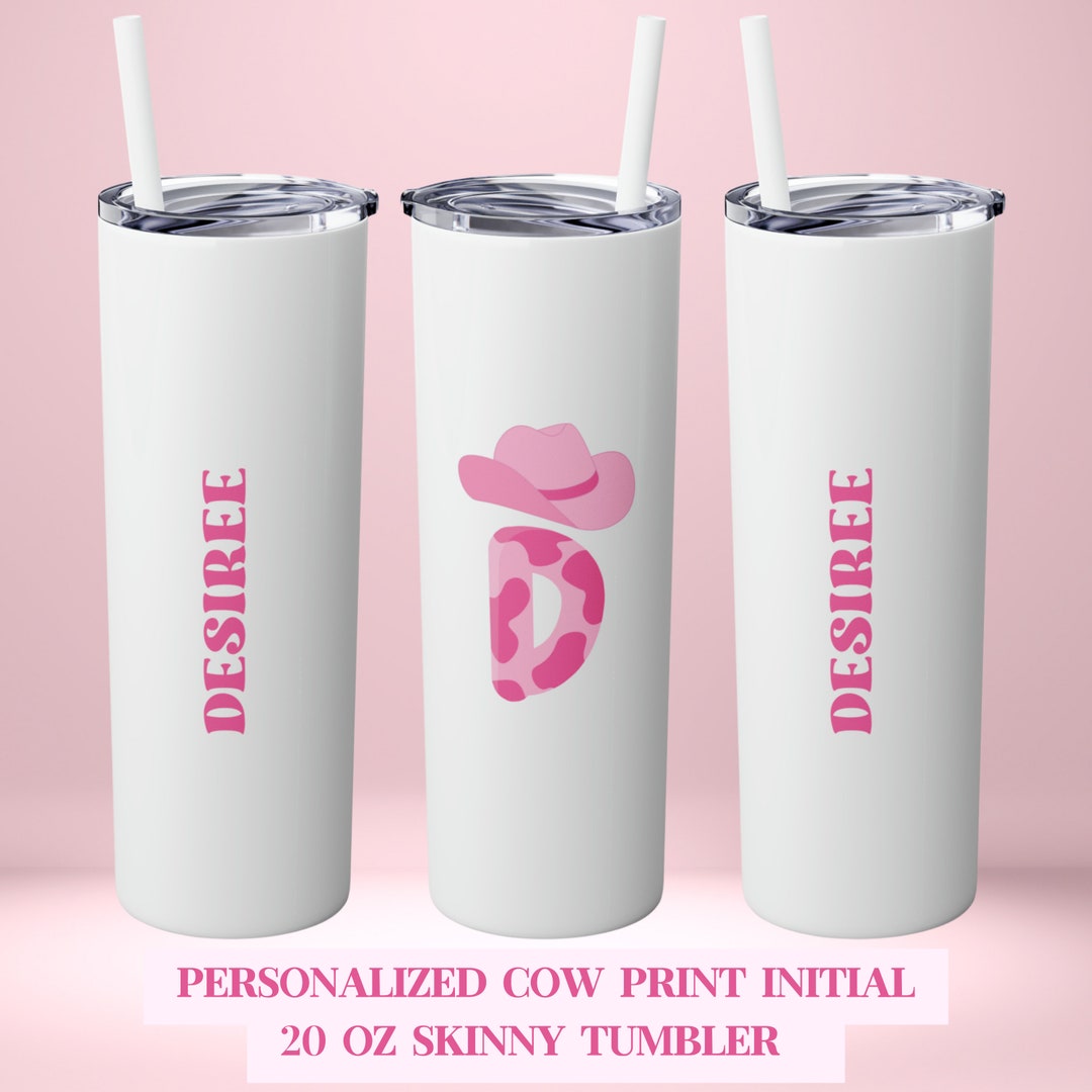 Cow Print Personalized Tumbler With C Initials, Cow Tumbler, Cow Print ...